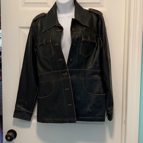 Jennyfer J | Jackets & Coats | Lightweight Distressed Faux Leather ...